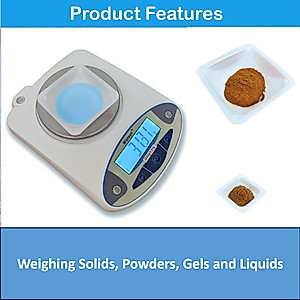 Small 1.7" Square Polystyrene Weigh Boats, Weighing Dishes, Weighing Boats, Anti-Static Disposable Tray, 10ml (160 pcs)