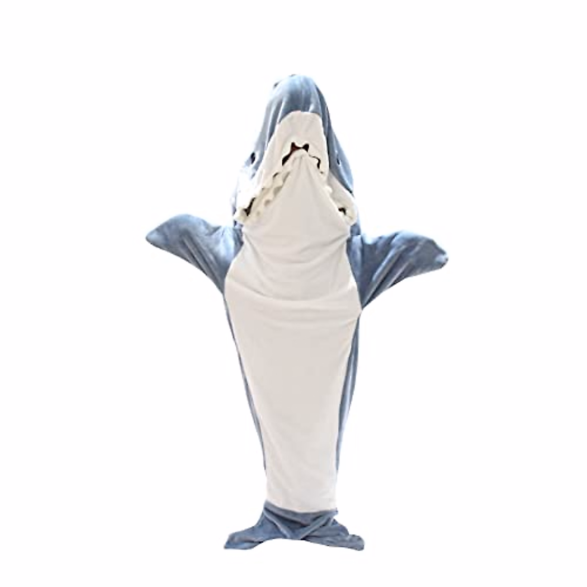 Shark Blanket, Shark Wearable Blanket Adult, Shark Blanket Hoodie Wearable, Shark Blanket Super Soft Cozy Shark Sleeping Bag (74.8inX35.5in (L) for Adults or Women with a Height of 155-175cm)