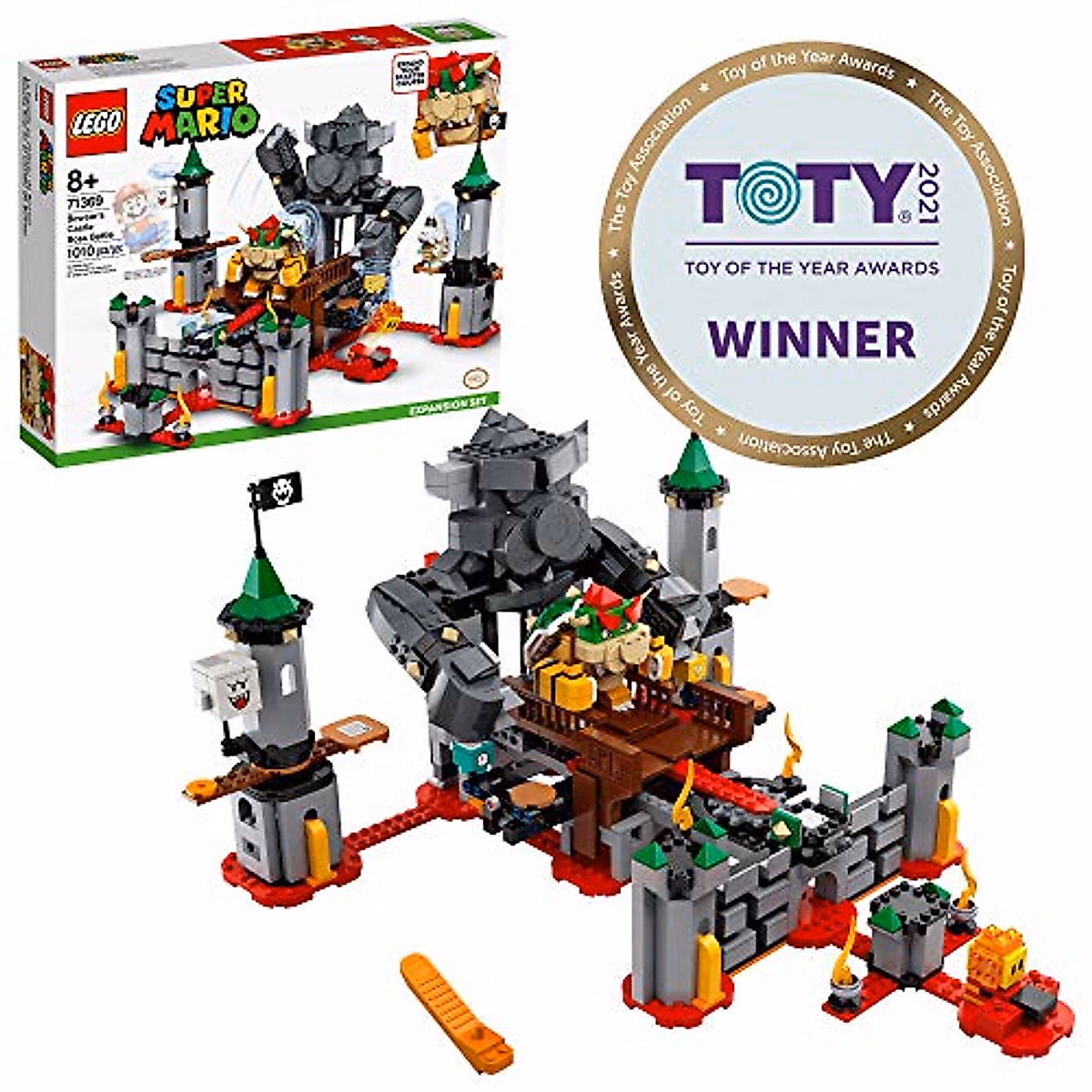 LEGO Super Mario Bowser's Castle Boss Battle Expansion Set 71369 Building Kit; Collectible Toy for Kids to Customize Their Super Mario Starter Course (71360) Playset (1,010 Pieces)