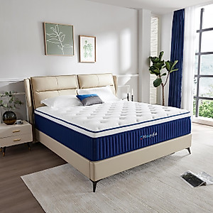 Chiusyufuk Queen Mattress,10 Inch Queen Size Mattress in a Box,Single Bed Mattress with Memory Foam and Pocket Spring,Ergonomic Design & Pressure Relief,Medium Firm Mattress,60"*80"*10"