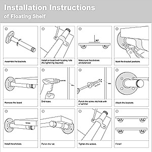 Mkono Floating Shelves Wall Mounted Industrial Shelves Rustic Wood Wall Shelf with Pipe Brackets Set of 2 Storage Shelving Farmhouse Home Decor for Bathroom Living Room Kitchen Office