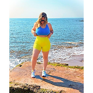 RBX Biker Shorts for Women Buttery Soft Bike Shorts Fitted Yoga Shorts High Waisted Workout Shorts with Pockets Athletic Fit Running Short for Training, Lounging, Gym, Pilates 5-inch Dark Magenta XL