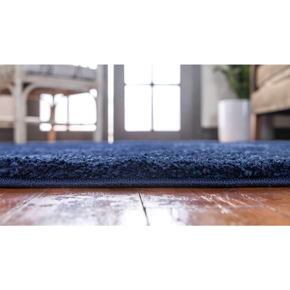 Unique Loom Solo Collection Area Rug - Calabasas (10' x 13' Rectangle, Navy Blue)