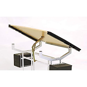 Studio Designs Pro Craft Station with Casters, Tilting Top, and Storage in White/Maple