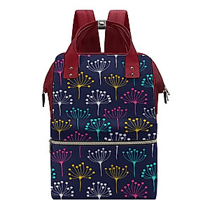 Flying Flower Diaper Bag Backpack Large Capacity Mommy Bags Multifunction Nappy Bag Travel Back Pack Red-Style
