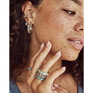 Kendra Scott Jack Gold Band Ring in Multi Crystal, Size 7