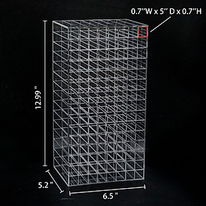 SANFURNEY 120-Slot Acrylic Craft Marker Organizer, Clear Art Supplies Storage Rack for Marker Pen, Pencil and Pen Holder for Desk, Desktop Art Organization Rack