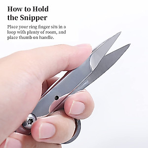 Newness Thread Snips, Sewing Snips with Protective Plastic Sleeve, Mini Small Snippers Shears Trimming Nipper Clipper for Variety of Material, Fishing Line, Fabric, DIY, Yarn Scissors, 4.72 Inch Long