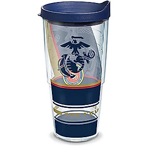 Tervis Marines Forever Proud Made in USA Double Walled Insulated Tumbler Travel Cup Keeps Drinks Cold & Hot, 24oz, Classic