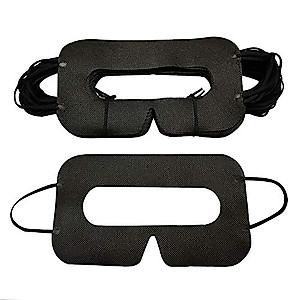 YinQin 50PCS Disposable VR Mask VR Headset Mask, Sanitary VR Eye Cover Mask, VR Eye Mask Cover, VR Headset Cover Mask Universal Mask for VR (Black)