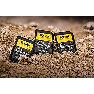 Sony SF-G32T/T1 Tough High Performance SDHC UHS-II Class 10 U3 Flash Memory Card with Blazing Fast Read Speed up to 300MB/s, 32GB Black