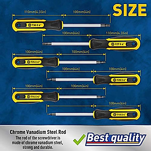Amartisan 6-Piece Magnetic Torx Screwdrivers Set, Security Tamper Proof, Magnetic Torx Driver Star Screwdrivers Set T10 - T30 Best Choice (Torx Screwdrivers)
