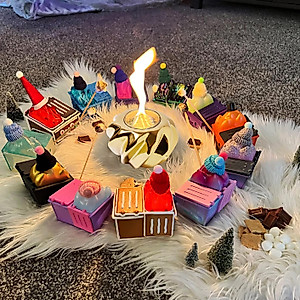 Sapbontchi Table Top Firepit, Small Fire Pits for Outside Patio/Indoor Portable Tabletop Fire Pit in Golden, Modern Home Tabletop Decor Clearance Living Dining Room Patio Balcony Backyard Garden