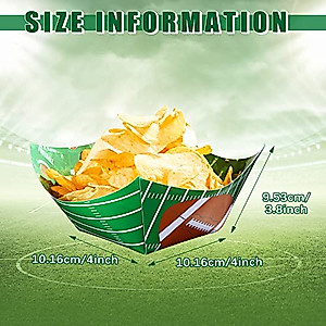 Cunhill Football Square Paper Party Bowls Serving Football Bowl Football Party Supplies for Tailgate Parties Birthday Party Family Dinner and Sports Event Serving Food (12 Pack)