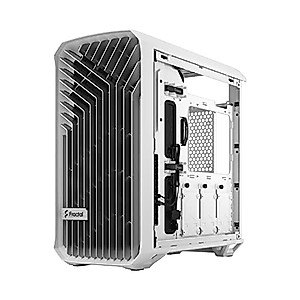 Fractal Design Torrent Compact White - Clear Tint Tempered Glass Side Panel - Open Grille for Maximum air Intake - Two 180mm PWM Fans Included - Type C - ATX Airflow Mid Tower PC Gaming Case