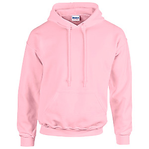 Gildan Men's Heavy Blend Fleece Hooded Sweatshirt G18500 (Large, Light Pink)