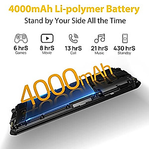 Ulefone Armor X6 Pro Unlocked Rugged Phone - Android 12 OS, Quad-Core Processor 8GB RAM & 32GB ROM, 13MP Main Camera, 4000mAh Battery, 5.0-inch Screen, Dual SIM 4G Rugged Smartphone (Black)