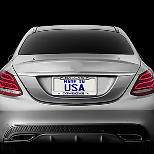 2 Pack Fit Cowboys License Plate Frames, Car Tag License Plate Cover for Cowboys,Silver