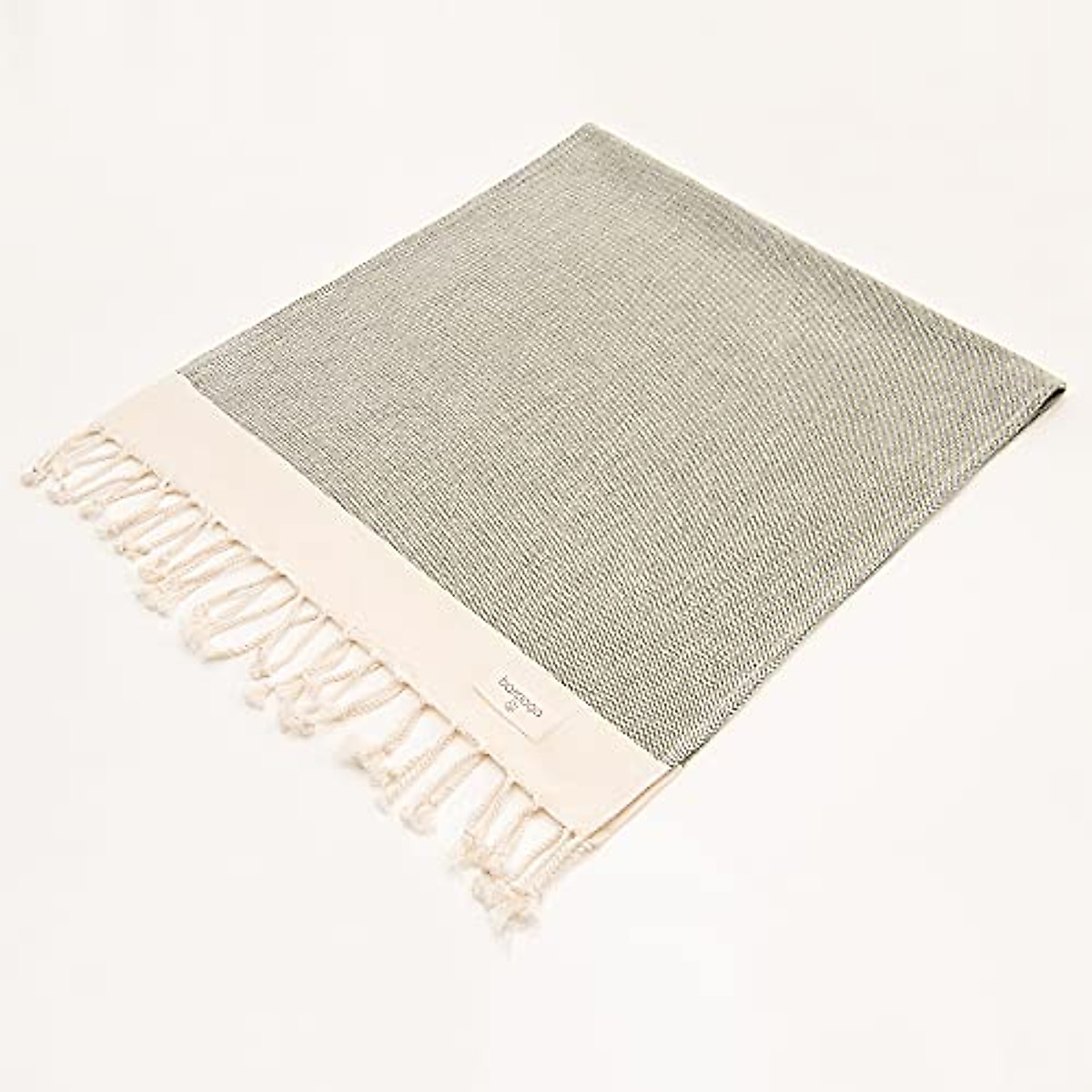 BAROOGA Turkish Hand Towel (Set of 2) for Kitchen and Bathroom | 100% Cotton, 18 x 38 Inches | Prewashed Decorative Peshtemal Towel for Face, Hand, Hair, Yoga, Dishcloth, Tea Towel (Kale Green)