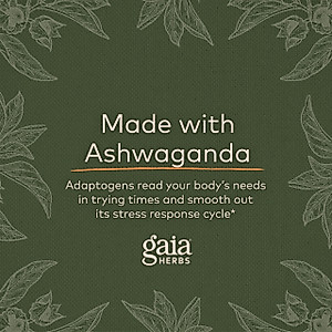 Gaia Herbs Adrenal Health Nightly Restore - Herbal Supplement with Ashwagandha, Magnolia Bark, Cordyceps, Lemon Balm, and More - 120 Vegan Liquid Phyto-Capsules (60 Servings)