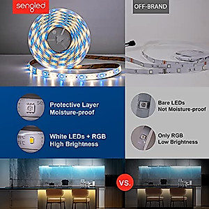Sengled Smart Bluetooth Mesh LED Multicolor Light Strip, 5M (16.4ft), Works with Amazon Echo and Alexa, High Brightness with 16 Million Colors, RGBW, 450 Lumens/Meter (B1G-G8EX)