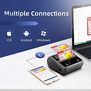 Thermal Label Printer B3S with 3 Inch Labels Tape Bluetooth Business Sticker Label Maker Suitable for Barcode, Price, Address and Storing Compatible with Android iOS and Windows for Home & Office