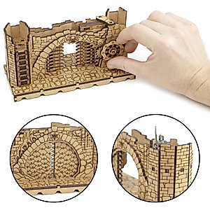 TowerRex 3D Modular Battle Map D&D Terrain Prison Buildings - DND Accessories, Set for Dungeons & Dragons, Pathfinder, Warhammer, Tabletop Battle mat Grid, Wargaming Terrain for 32mm 28mm Miniatures