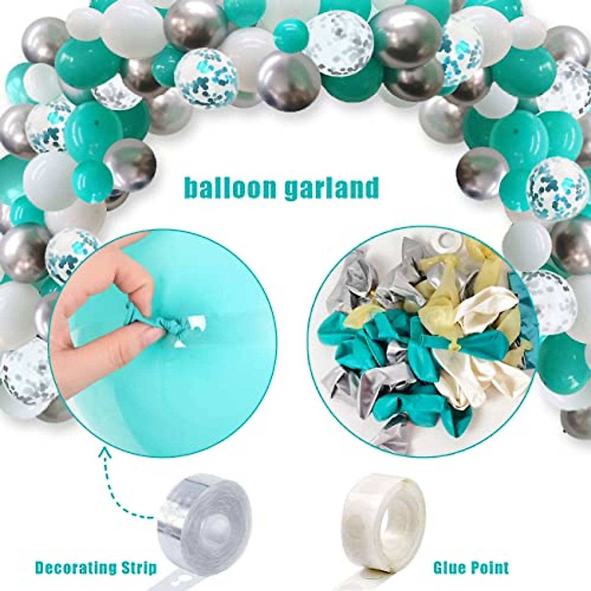 18th Birthday Decorations for Girls Teal Happy 18th Birthday Backdrop ,18 Birthday Sash ,Teal Blue Balloons Garland Kit and Teal Dot Disposable Tablecloth