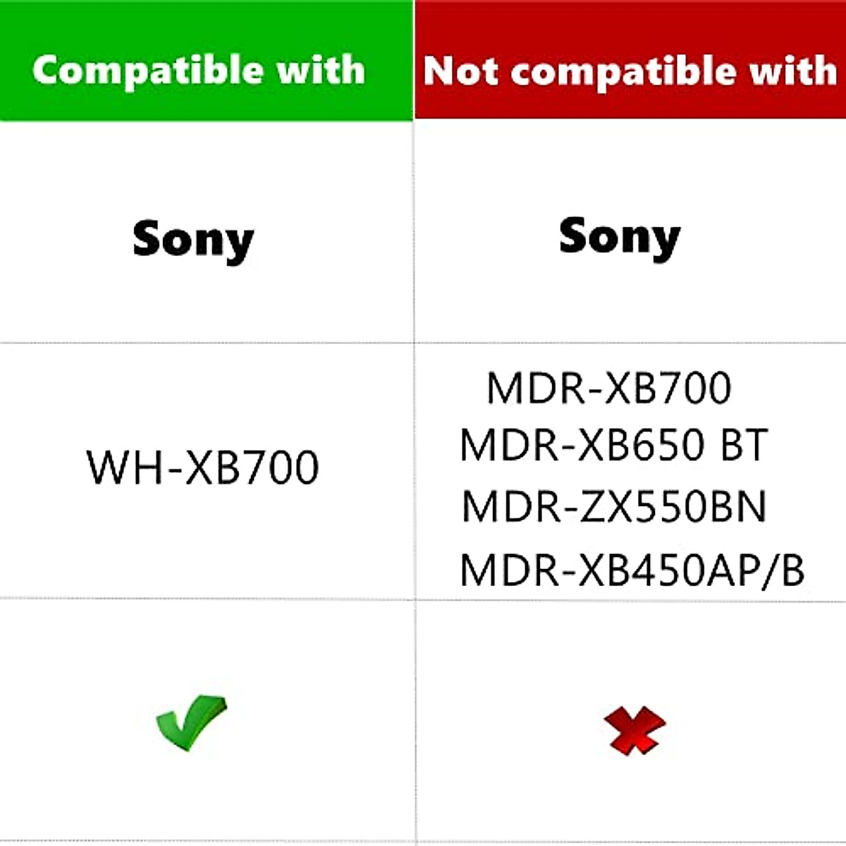 WH-XB700 Ear Pads - TaiZiChangQin Earpads Ear Cushions Replacement Compatible with Sony WH-XB700 WH XB700 Headphone Protein Leather