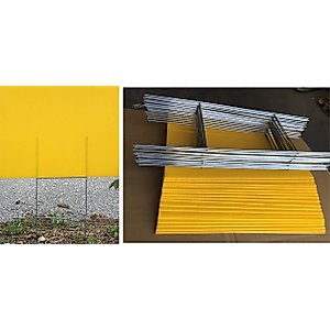 Yard Signs Pack of 10 (Yellow) 18x24 inches Corrugated Plastic & 10 Stake 30 Inches Tall for Garage Sale, for Rent, Open House, Estate Sale, Now Hiring, or Political Signs