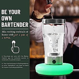 Barsys Smart Coaster Cocktail Machine - Automated Cocktail Maker for a Home Bar - Barsys Coaster + APP for at Home Cocktails – Simple Design, Easy to Clean (Coaster + Cocktail Mixer Cup)