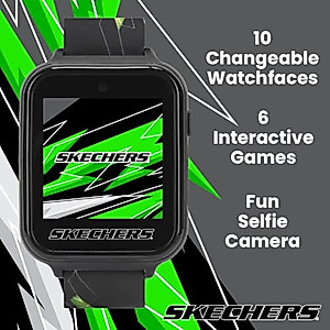 Skechers Kids Smart Watch with Games, Camera, and Fitness Tracker – Touchscreen, Alarm, Timer, and Voice Recorder Features, Stylish Abstract Pattern Strap – Fun and Functional Digital Watch for Boys