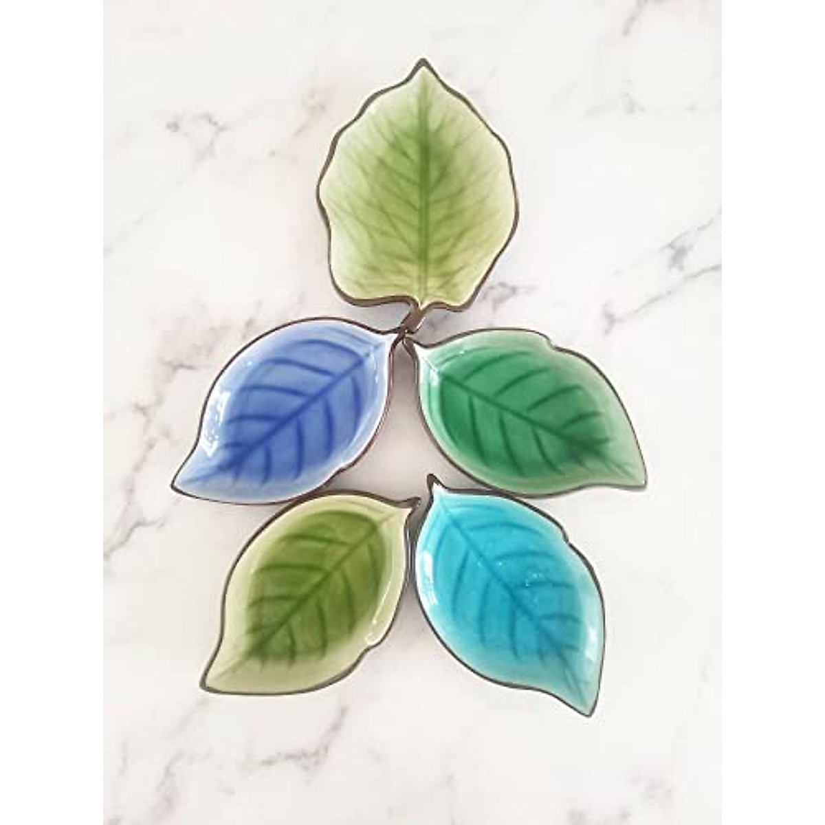 Ceramic Spoon Rest Cooking Spoon Holder for Kitchen Counter/Stove Top/Dining Table with Cute Spoon, Leaf Shaped, Modern Farmhouse Decorative, 6.7x3.9 inch