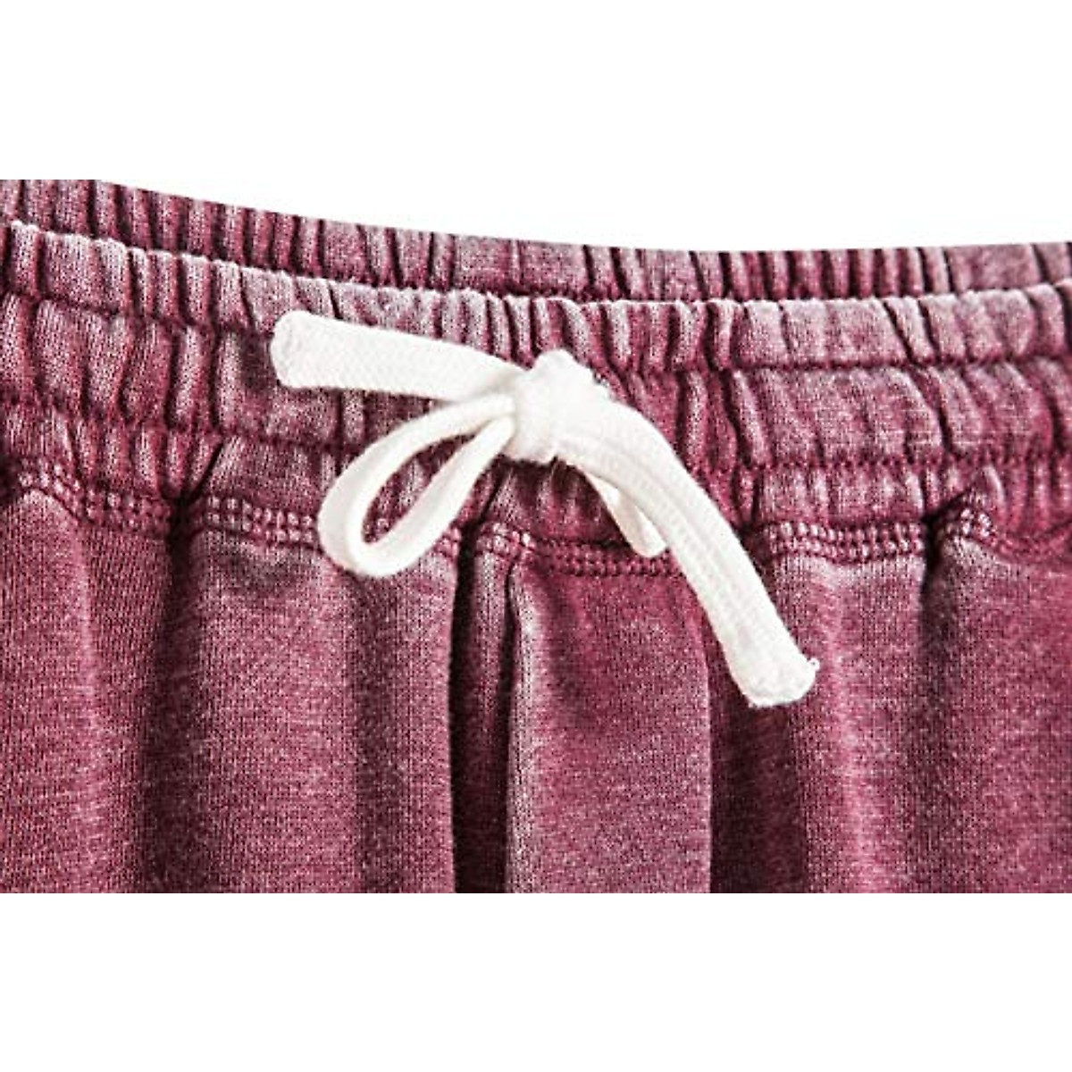 DELCARINO Men's Casual Soft Cotton Elastic Jogger Gym Active Pocket Knit Shorts Burnout Wine Medium