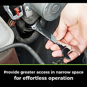 Der Erwachte Super-Thin Open End Wrench Set, Metric, 8-Piece, Including 6, 7, 8, 9, 10, 11, 12, 13, 14, 15, 16, 17, 18, 19, 22, 24 mm, Slim Spanner Wrench Set with Rolling Pouch