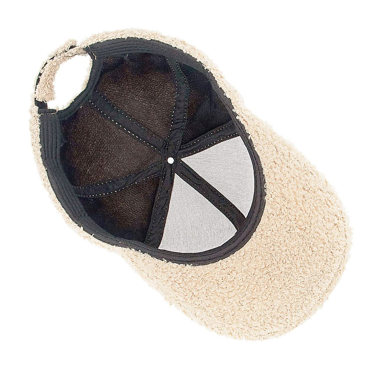 Faux-Lamb-Wool Baseball-Caps Warm-Winter Teddy-Fleece Hip-Hop Cap for Men Women Outdoor Travel Beige