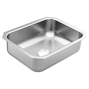 Moen GS18192 18000 Series 23.5-inch 18 Gauge Undermount Single Bowl Stainless Steel Kitchen Sink, 7-inch Depth