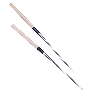 Angoily 2pcs Sashimi Chopsticks Long Chopsticks Metal Noodles Chopstick Cooking Frying Chopsticks Moribashi Chopsticks Korean Chopstick Wooden Handle Stainless Steel Travel Non-slip