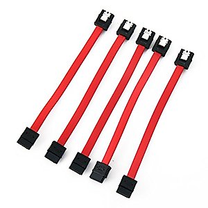5 Pieces of 5" inches (12.7cm) Short Straight to Straight SATA Latching Cable