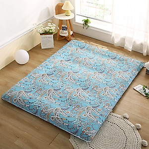 YUDACHU Futon Floor Mattress Cover with Zipper, Cotton Japanese Futon Cover Full Size, Machine Washable Soft Skin-Friendly Tatami Mattress Cover for Dust Protection