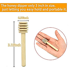 WEFOO 100 Pack Mini 3 Inch Portable Wooden Honey Dipper Sticks for Honey Jar Dispense Drizzle Honey, Wedding Party Favors