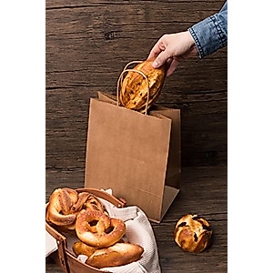 RACETOP Small Brown Kraft Paper Bags with Handles Bulk, 5.9"x3.2"x8.3" 50Pcs Small Gift Bags with Handles Bulk,Premium Brown Paper Gift Bags,small Paper shopping bags