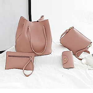 Tote Bag for Women 2023 in Leather Handbags 4pcs Hobo Bags Ladies Fashion Purse Shoulder Bags Girls Faux Satchel Purse