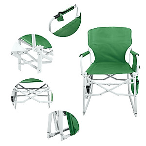 Ubon Heavy Duty Director's Chair Portable Camping Chair with Side Table Green