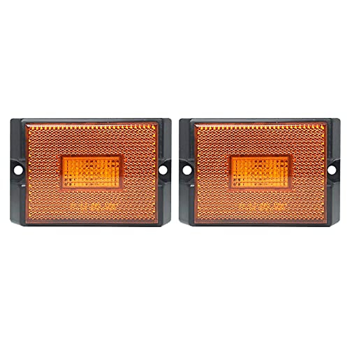 Serlainxin Led Trailer Marker Lights, Trailer Amber Side Marker Lights, Rectangular Light Reflectors For Trailers, Dot Approval Trailer Clearance Lights, Utility Trailer Running Lights, 2Pack
