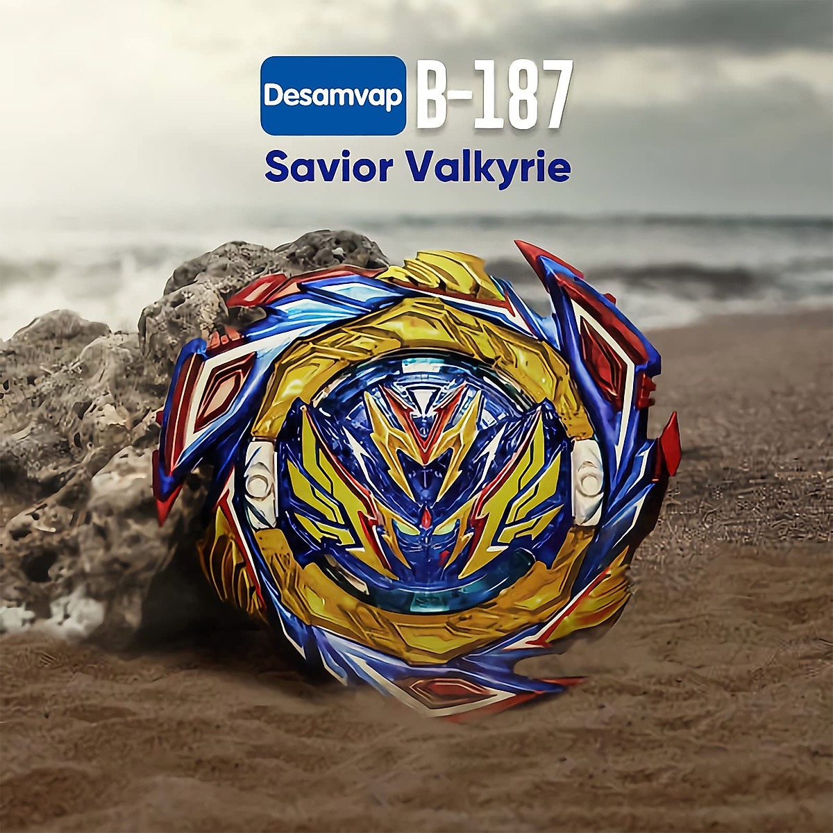 Desamvap Bey Battling Tops Burst Dynamite B-187 Savior Valkyrie.Sh-7 with Bey Launcher Grip Right Spin DB Layer System Gyro Toys Set for Kids Children Boys
