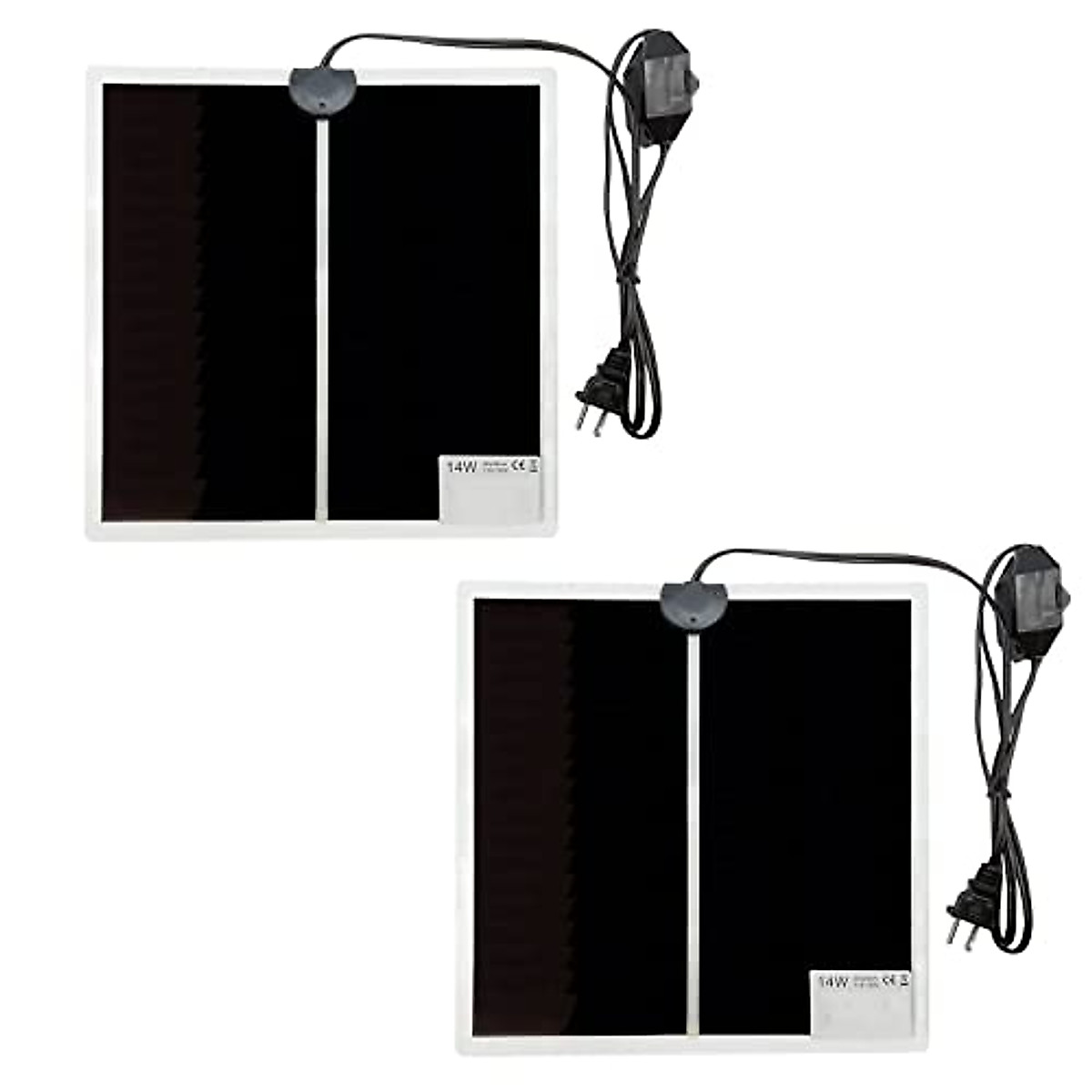 2 Pack 14 W Reptile Heating Pad Under Tank Heater Tank Warmer with Temperature Control, Power Adjustment Terrarium Heater Heat Mat for Reptiles Turtle Tortoise Snakes Lizard
