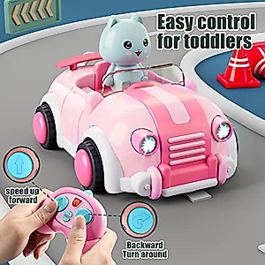LOVE LIFE Girls Toys Age 3+,Remote Control Cars for Kids,with 3 Cartoon Dolls, RC Car with Music and Lights,Gifts for 3+ Year Olds Boys Girls