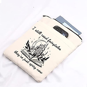 MAOFAED Smut Book Sleeve Spicy Book Reader Gift Bookish Book Cover Dark Romance Spicy Booktok Gift Bibliophile Book Zipper Pouch (Spicy Now booksl)