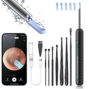Ear Wax Removal, Ear Cleaner with Camera, Ear Wax Removal Tool with 1080P HD, Wireless Otoscope with Light, Ear Wax Removal Kit for iPhone, iPad, Android Phones